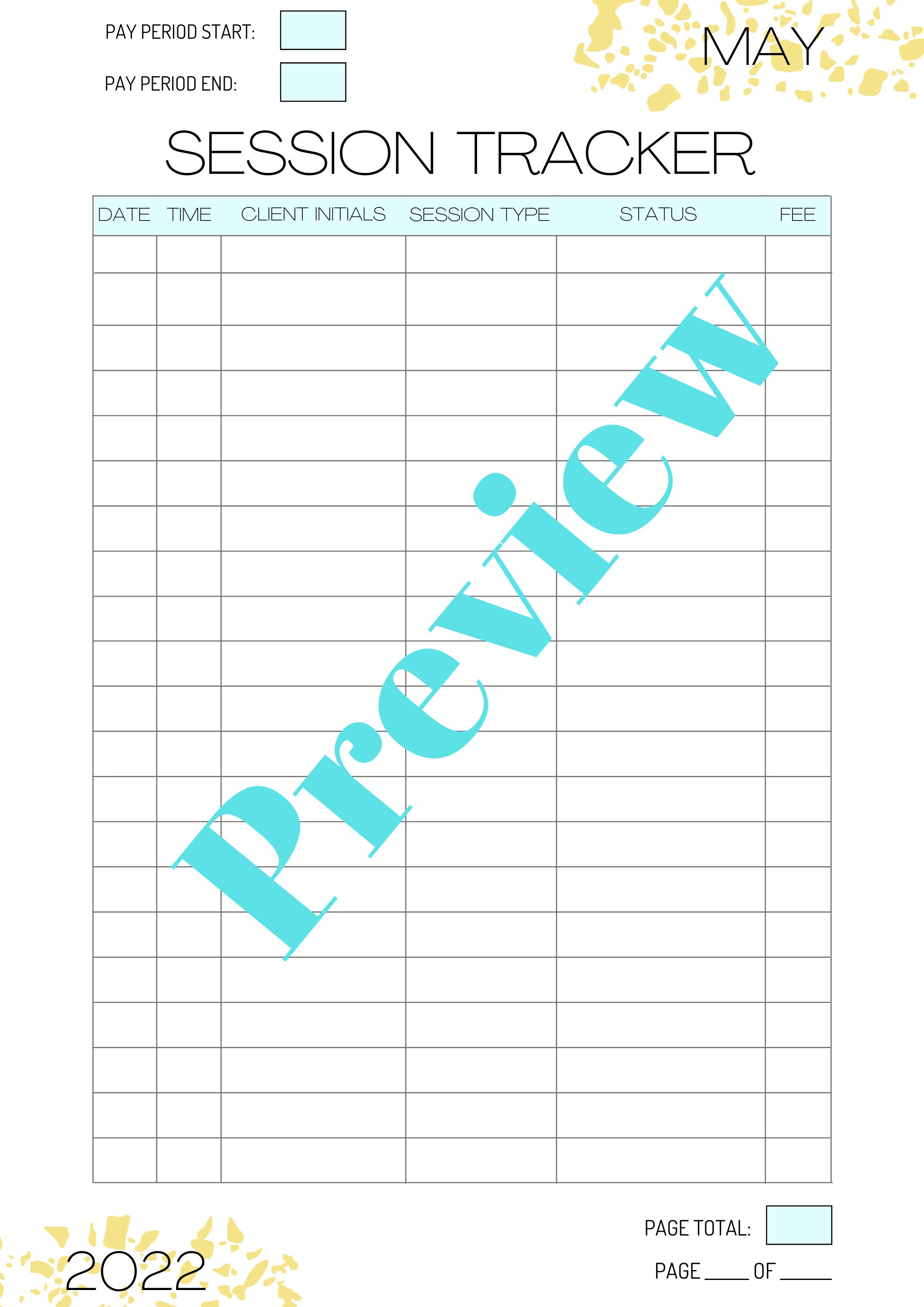 Session Tracker for Mental Health Therapists and Social Workers - Etsy