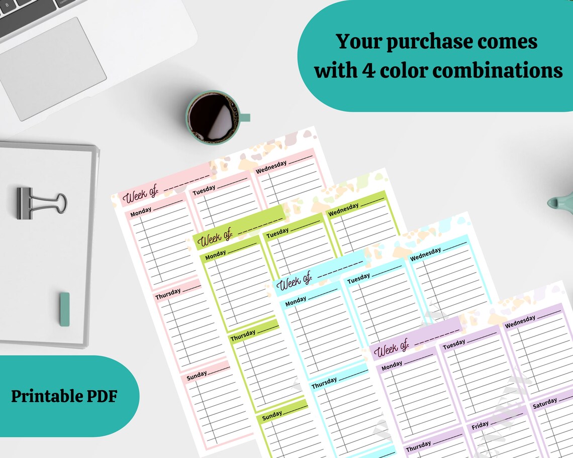 Weekly List Tracker Planner Template Printable - Etsy