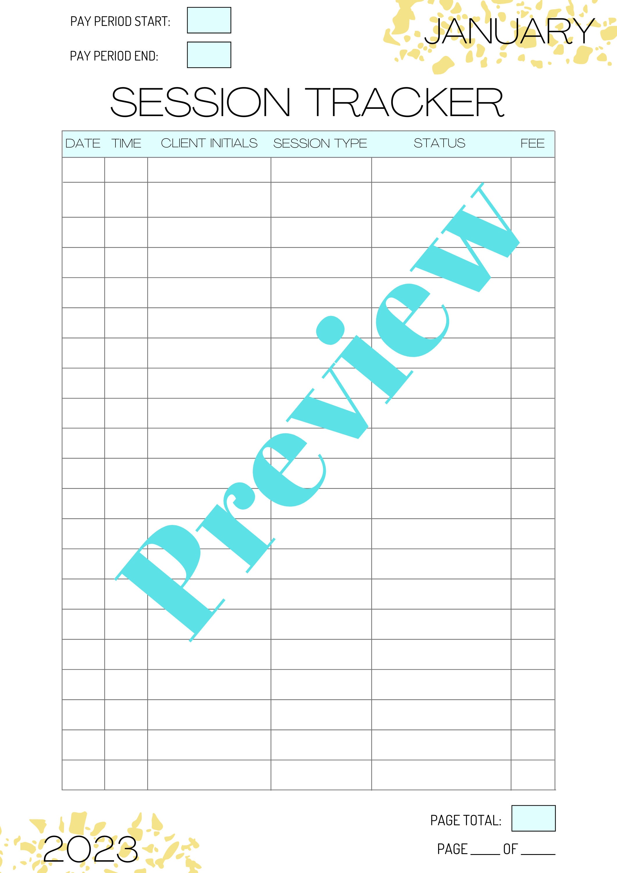 Session Tracker for Mental Health Therapists and Social Workers - Etsy