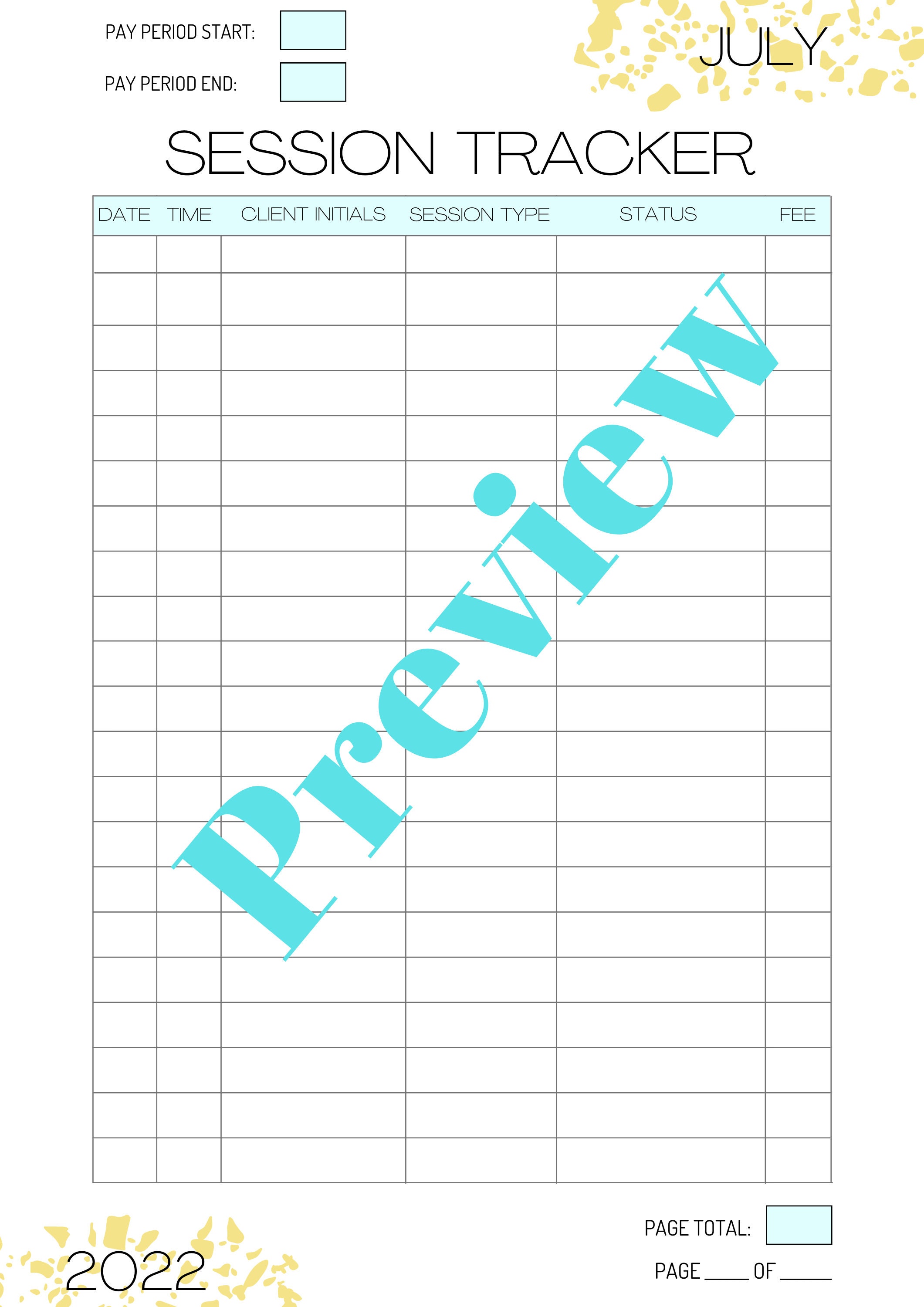 Session Tracker for Mental Health Therapists and Social Workers - Etsy