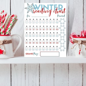 Winter Snow Reading Chart: Kids Reading Log (PDF) - Etsy