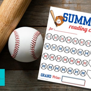 Summer Baseball Reading Chart | Reading Reward Chart | Summer Reading ...