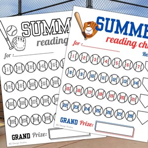 Summer Baseball Reading Chart | Reading Reward Chart | Summer Reading ...