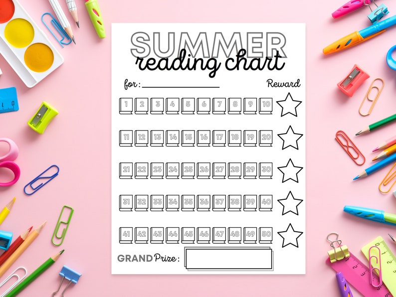 Sun Reading Chart | Summer Reading Reward Chart | Summer Reading Log ...