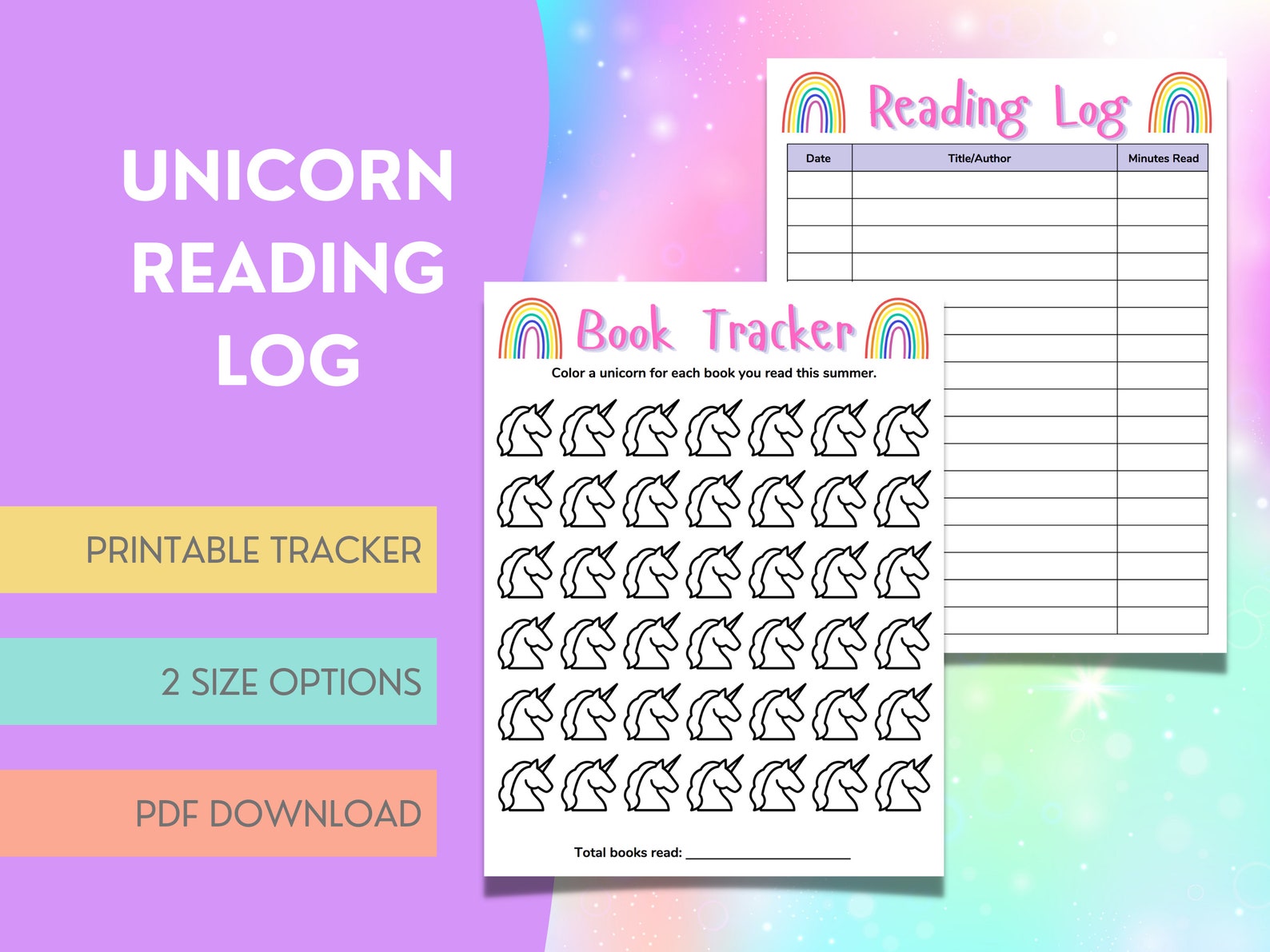 Unicorn Reading Log | Kids Reading Log | Summer Reading Tracker | Book ...