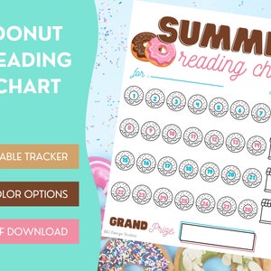 Summer Donut Reading Chart | Reading Reward Chart | Summer Reading Log ...