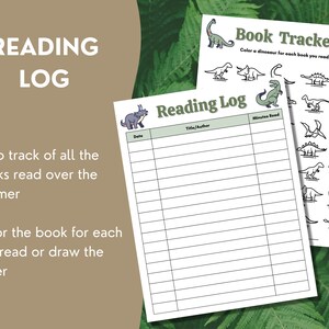 Dinosaur Reading Log | Kids Reading Log | Summer Reading Chart ...