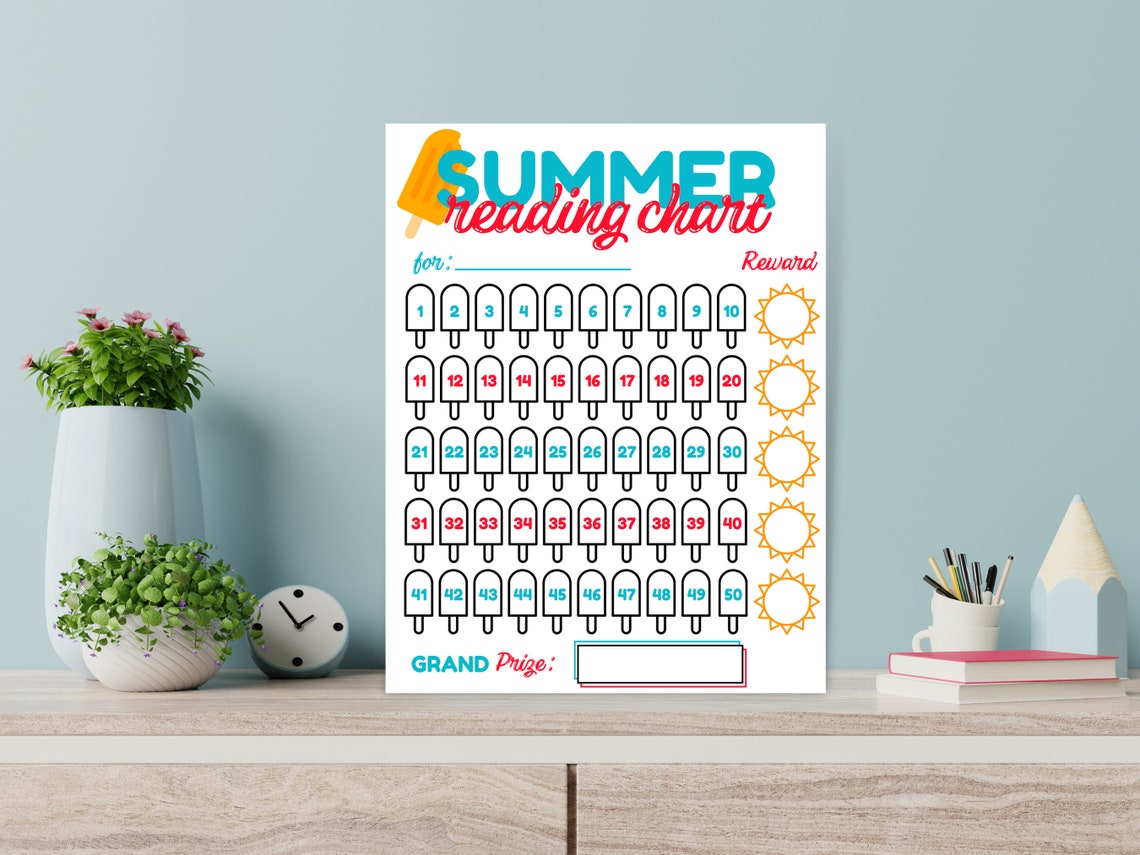 Summer Ice Pop Reading Chart Reading Reward Chart Summer Reading Log ...