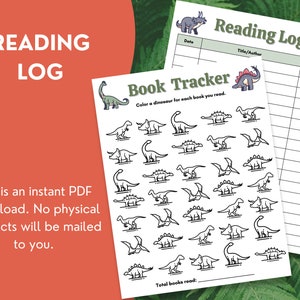 Dinosaur Reading Log: Kids' Summer Book Tracker (PDF) - Etsy