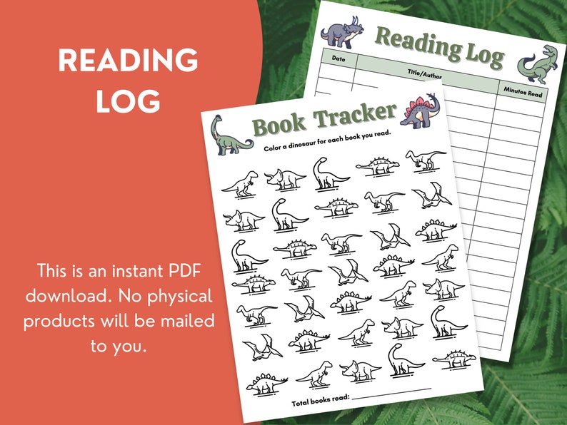Dinosaur Reading Log | Kids Reading Log | Summer Reading Chart ...