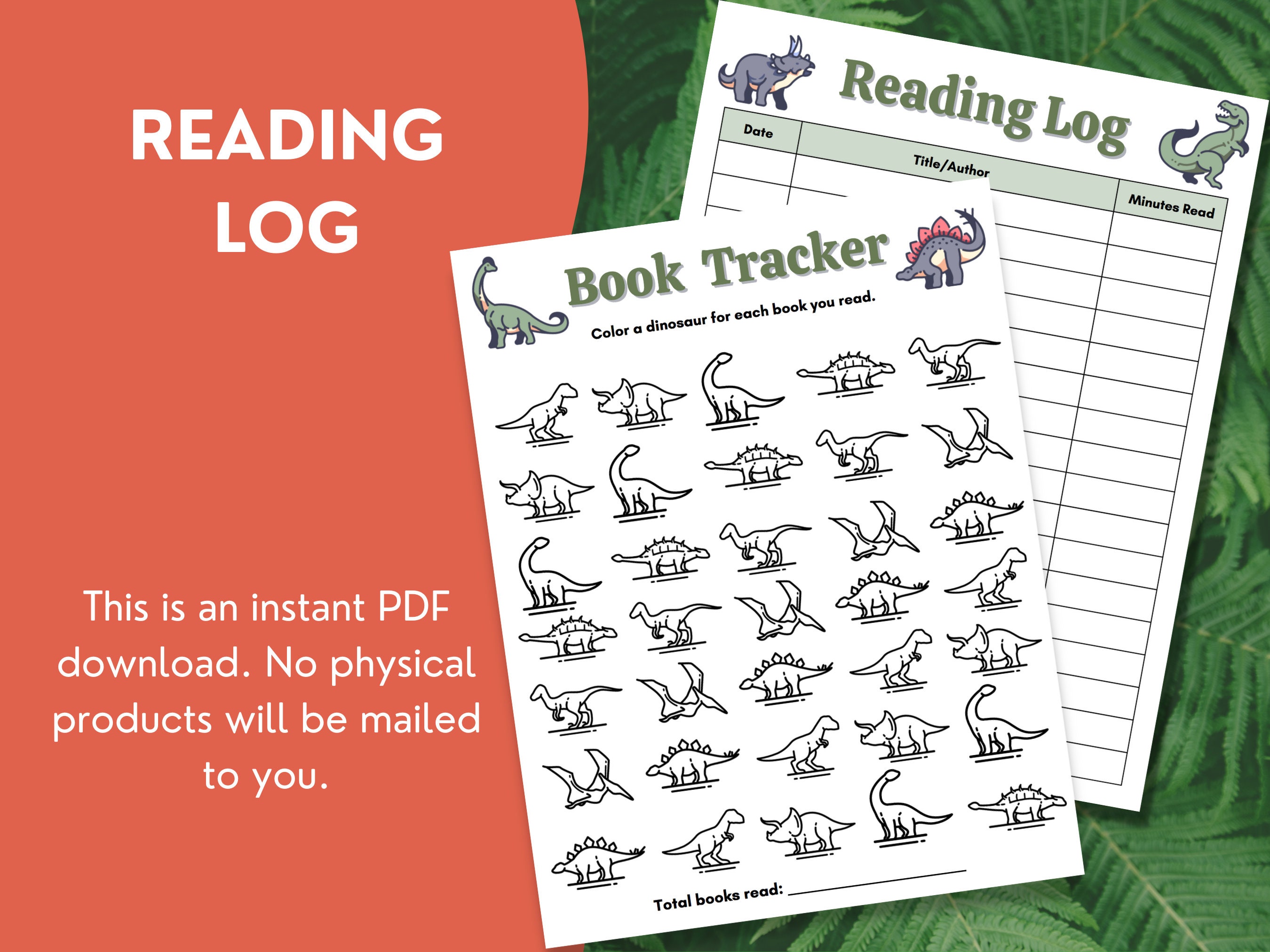 Dinosaur Reading Log | Kids Reading Log | Summer Reading Chart ...