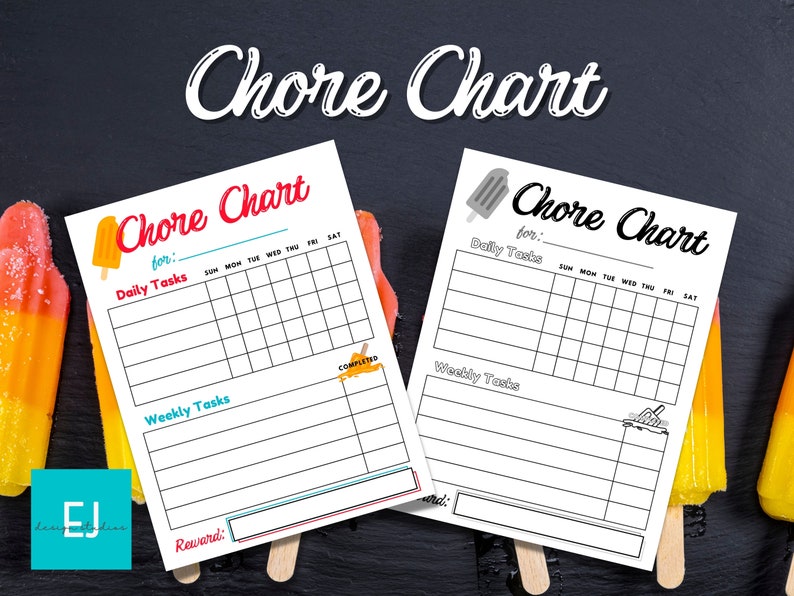 Kids Chore Chart | Summer Chore List | Chore Chart for Kids ...