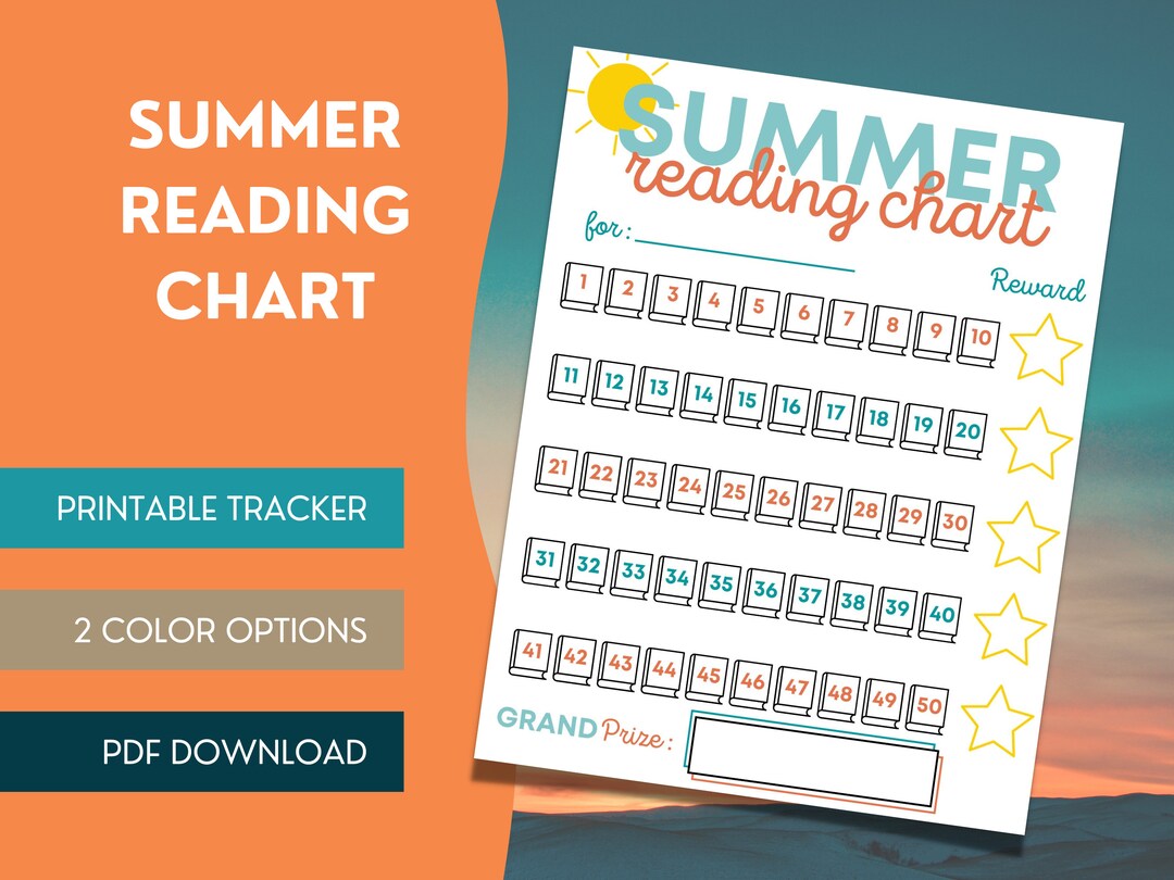 Sun Reading Chart | Summer Reading Reward Chart | Summer Reading Log ...