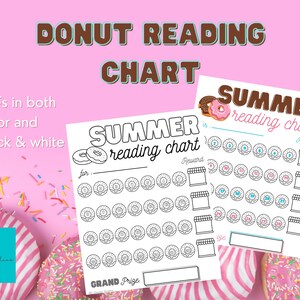 Summer Donut Reading Chart | Reading Reward Chart | Summer Reading Log ...