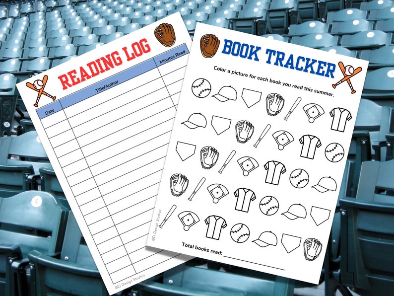 Baseball Reading Log | Kids Reading Log | Summer Reading Chart ...