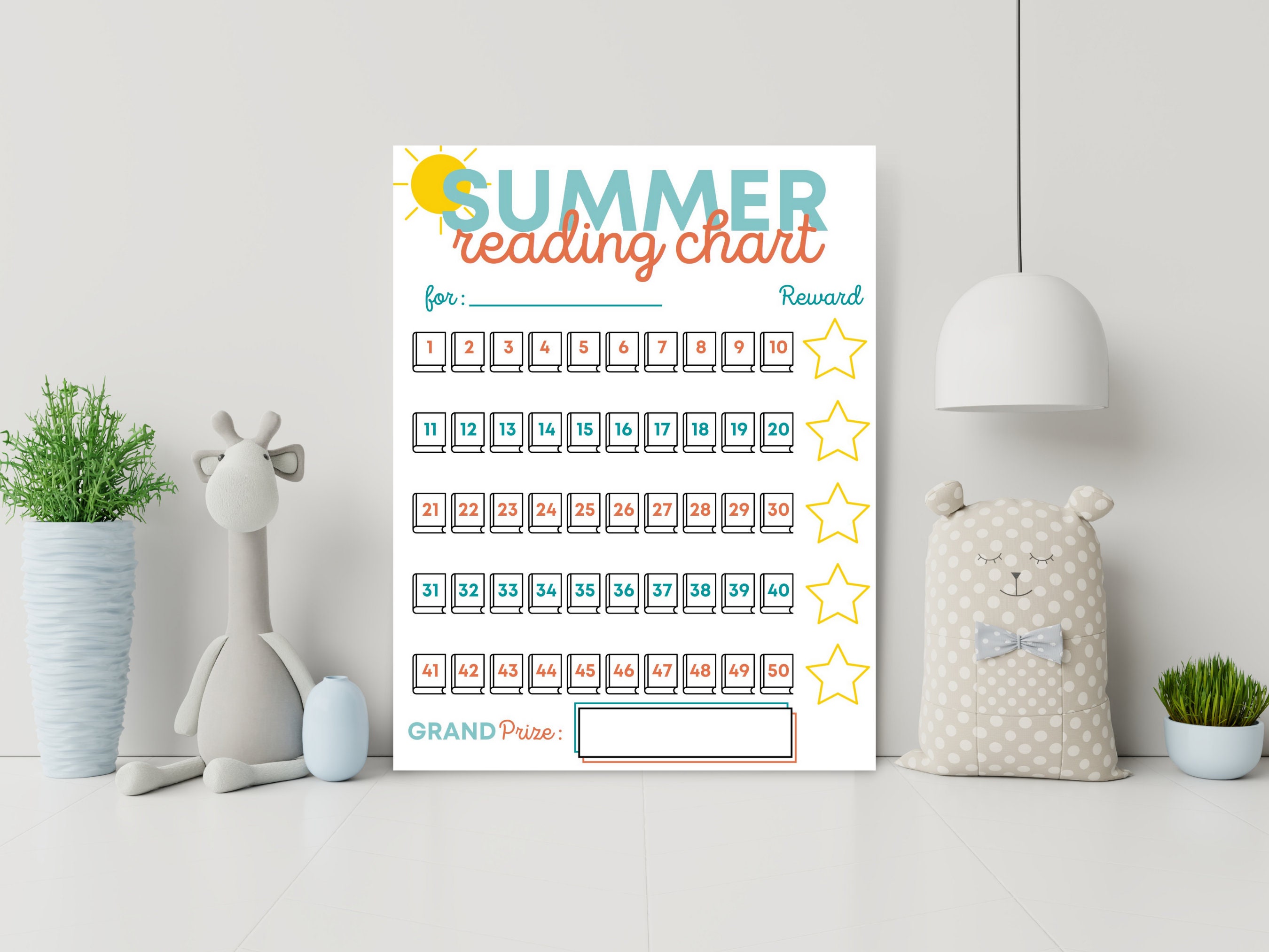 Summer Reading Chart: Kids Reading Log, Reward Tracker (PDF) - Etsy