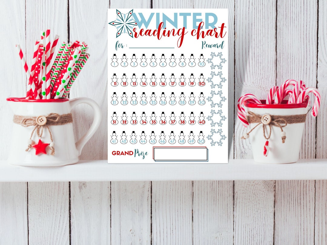 Winter Snow Reading Chart | Winter Reading Reward Chart | Winter ...