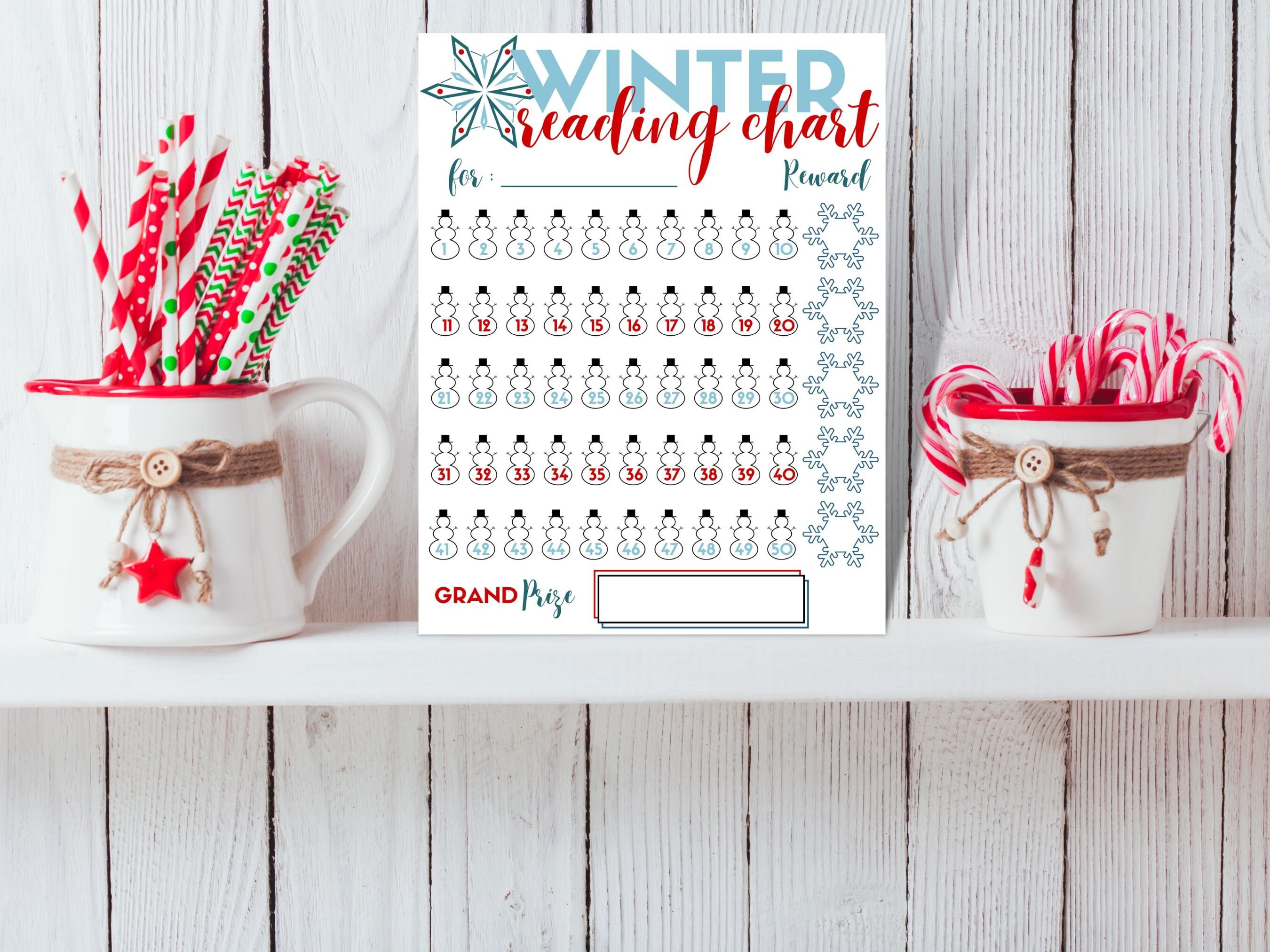 Winter Snow Reading Chart Winter Reading Reward Chart Winter Reading ...