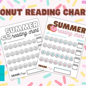 Summer Donut Reading Chart | Reading Reward Chart | Summer Reading Log ...