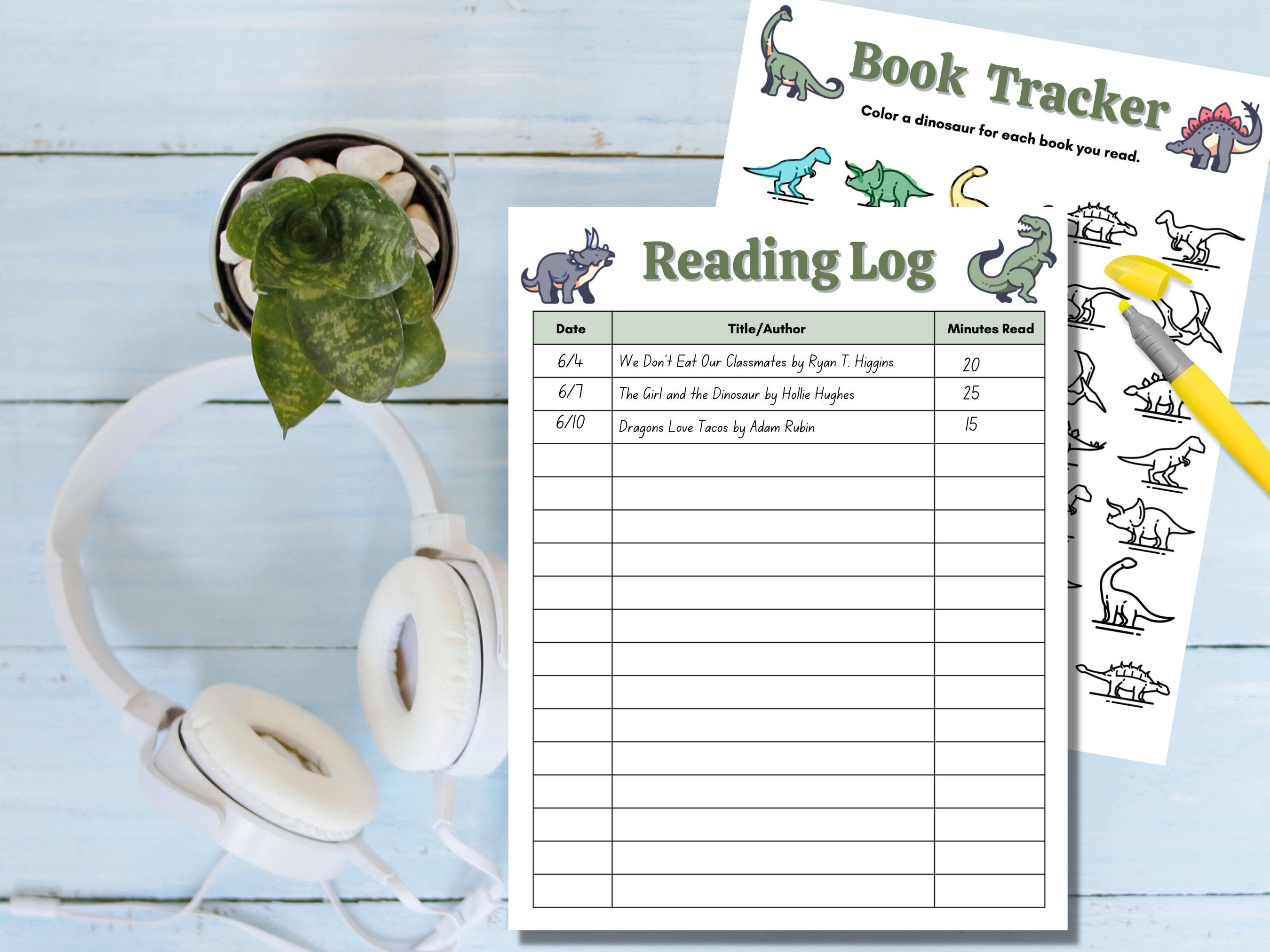 Dinosaur Reading Log | Kids Reading Log | Summer Reading Chart ...