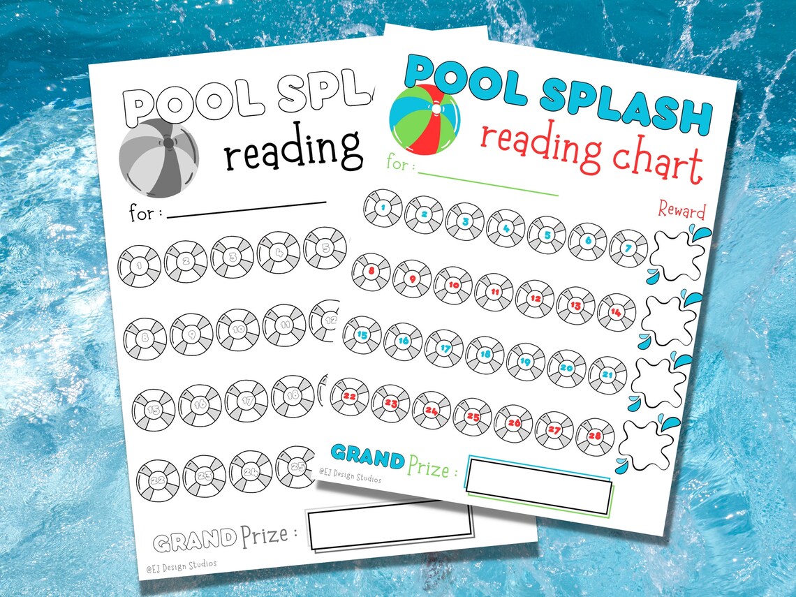 Pool Splash Summer Reading Log | Kids Reading Log | Reading Reward ...