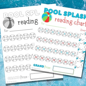 Pool Splash Summer Reading Log Kids Reading Log Reading Reward Chart ...