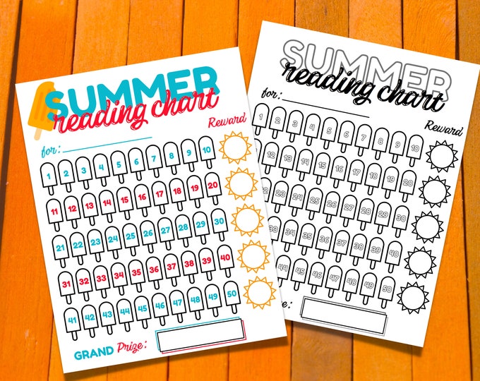 Summer Ice Pop Reading Chart Reading Reward Chart Summer - Etsy
