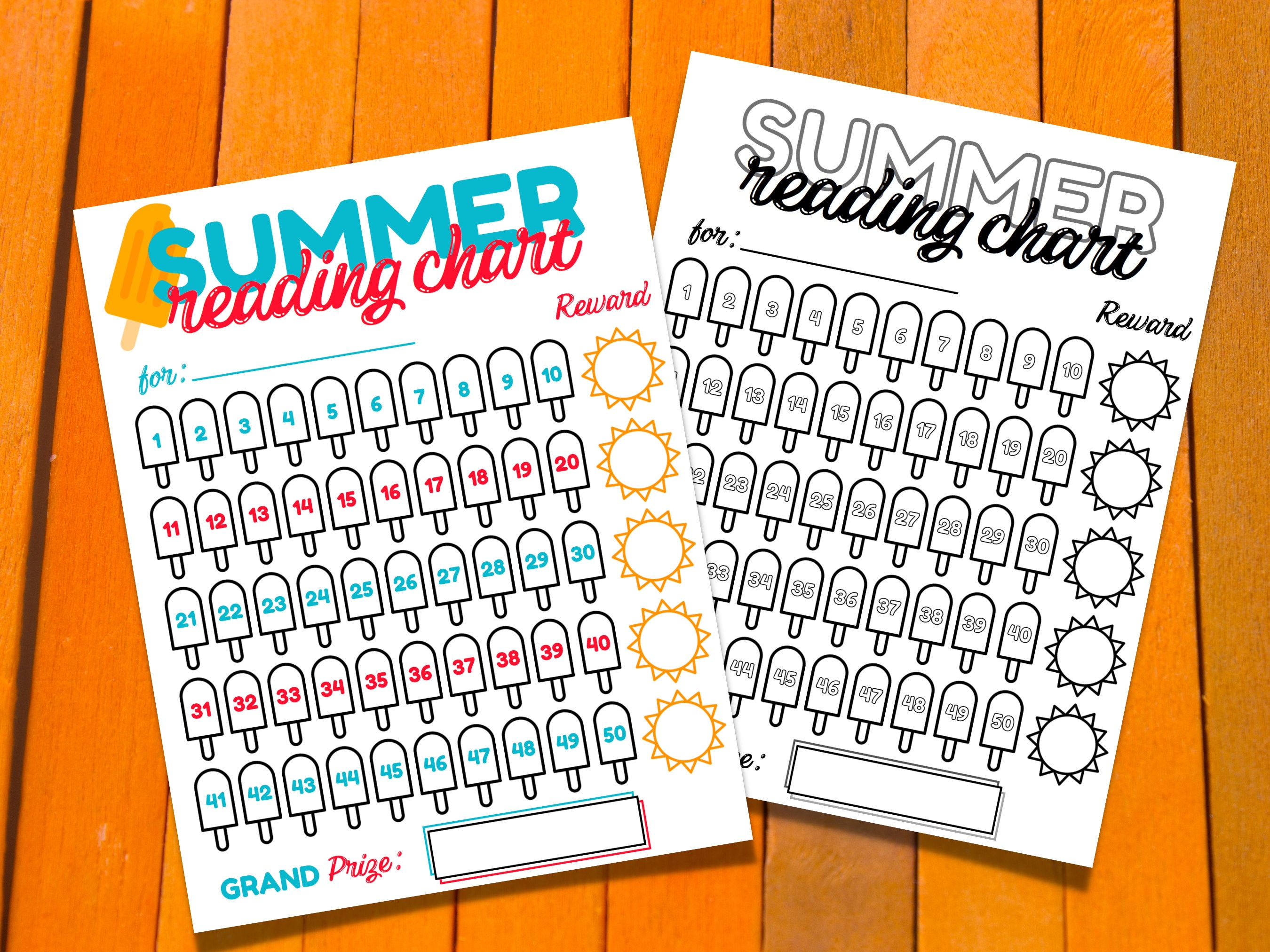 Summer Ice Pop Reading Chart | Reading Reward Chart | Summer Reading ...