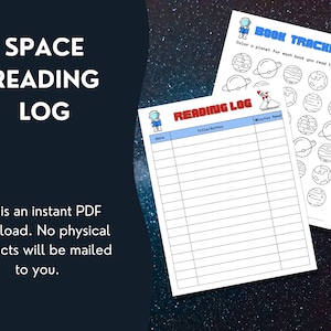 Outer Space Kids Reading Log: Summer Book Tracker (PDF) - Etsy