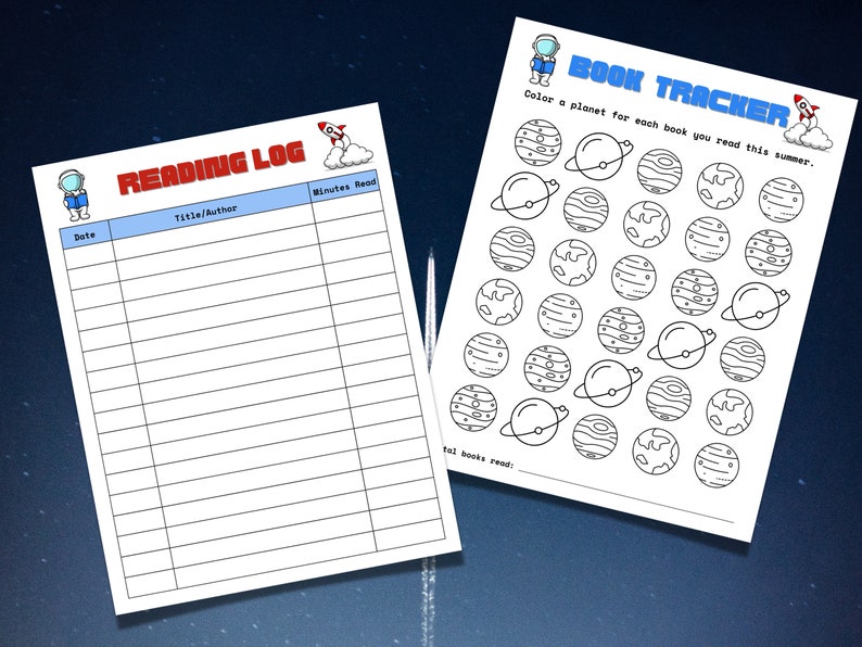 Outer Space Kids Reading Log: Summer Book Tracker (PDF) - Etsy