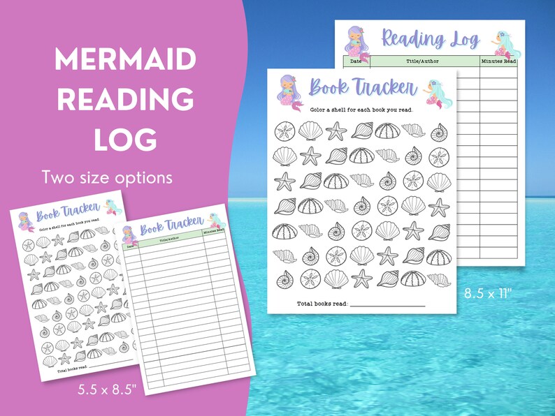 Mermaid Reading Log | Kids Reading Log | Summer Reading Tracker ...