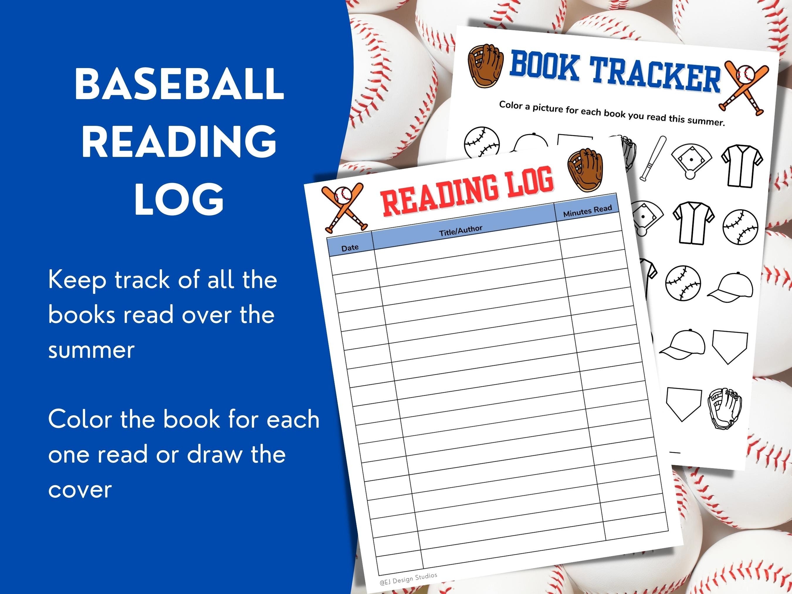 Baseball Reading Log | Kids Reading Log | Summer Reading Chart ...