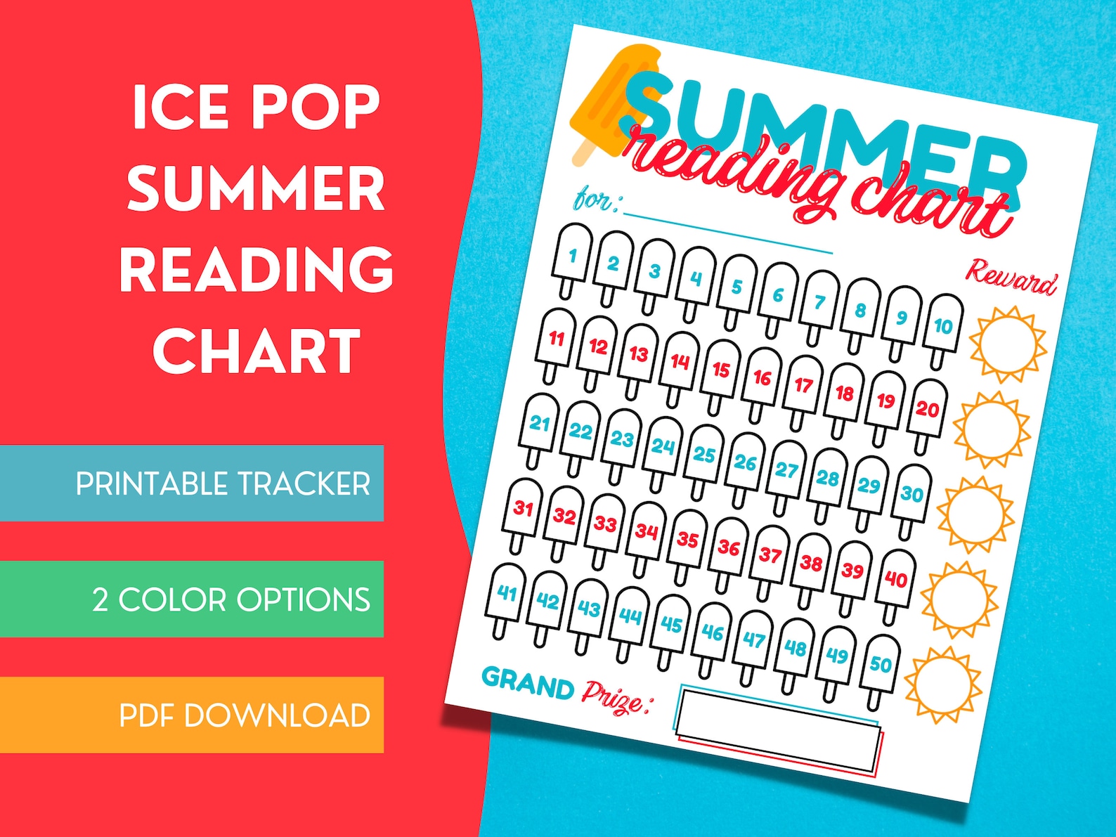 Summer Ice Pop Reading Chart | Reading Reward Chart | Summer Reading ...