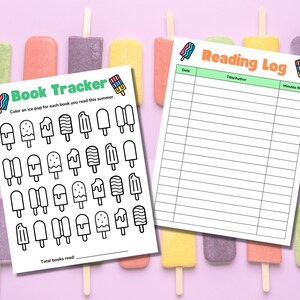 Ice Pop Reading Log | Kids Reading Log | Summer Reading Tracker | Book ...