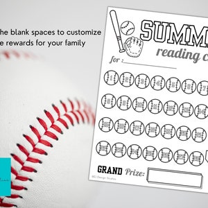 Summer Baseball Reading Chart | Reading Reward Chart | Summer Reading ...