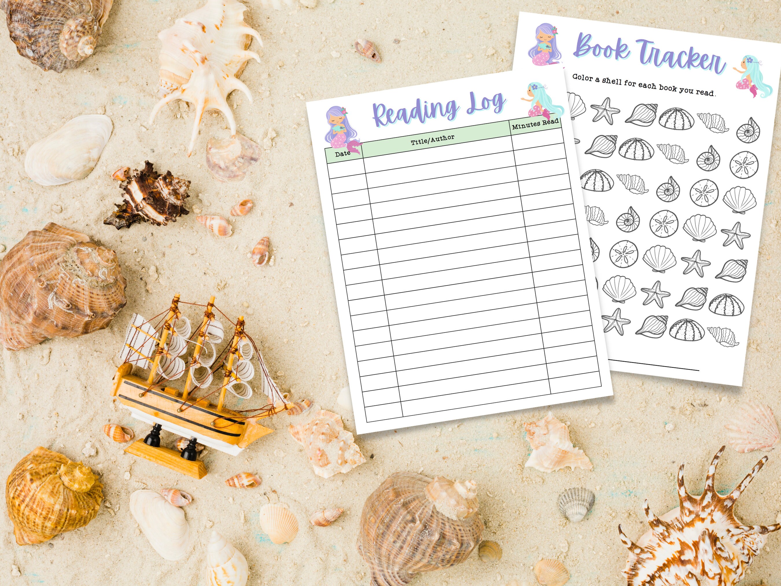 Mermaid Reading Log Kids Reading Log Summer Reading Tracker Mermaid ...
