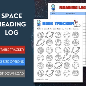Outer Space Kids Reading Log: Summer Book Tracker (PDF) - Etsy