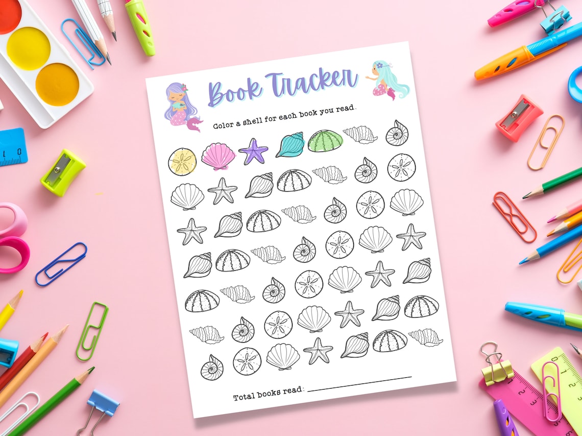 Mermaid Reading Log: Kids' Summer Book Tracker (PDF) - Etsy