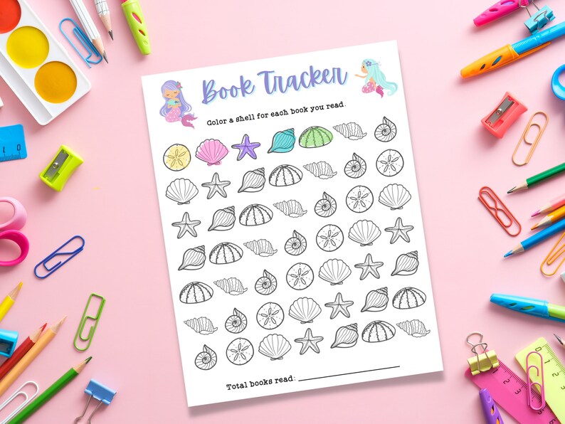 Mermaid Reading Log | Kids Reading Log | Summer Reading Tracker ...