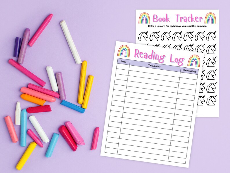 Unicorn Reading Log | Kids Reading Log | Summer Reading Tracker | Book ...