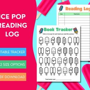 Ice Pop Reading Log | Kids Reading Log | Summer Reading Tracker | Book ...