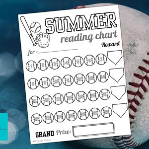 Summer Baseball Reading Chart | Reading Reward Chart | Summer Reading ...