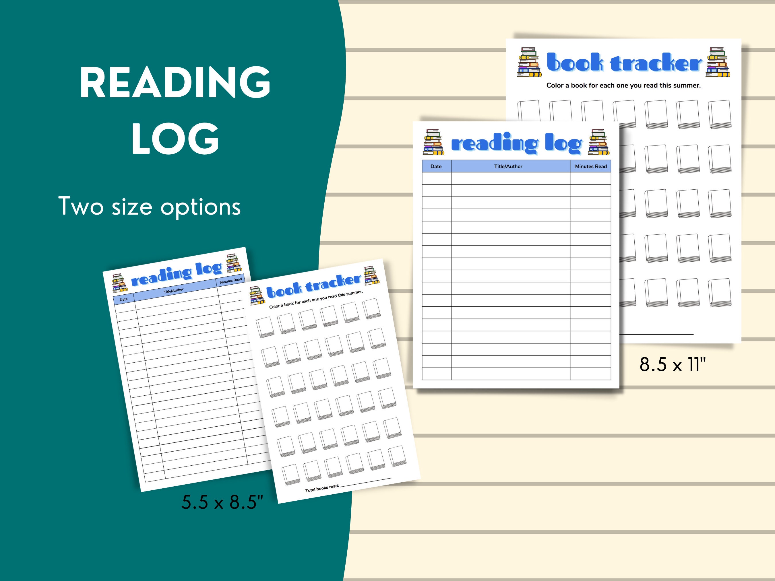 Reading Log Printable Kids Reading Log Summer Reading - Etsy