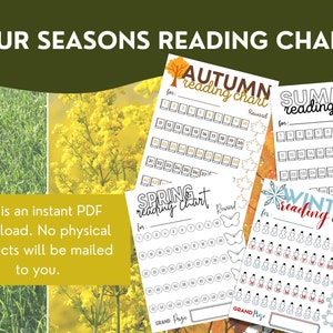 Four Seasons Reading Charts | Reading Reward Chart | Seasonal Reading ...