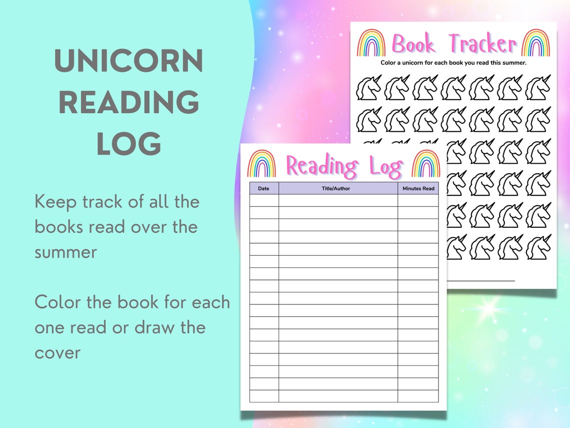 Unicorn Reading Log | Kids Reading Log | Summer Reading Tracker | Book ...
