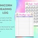 Unicorn Reading Log | Kids Reading Log | Summer Reading Tracker | Book ...