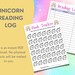 Unicorn Reading Log | Kids Reading Log | Summer Reading Tracker | Book ...