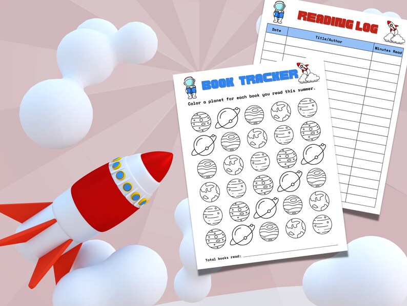 Outer Space Reading Log | Kids Reading Log | Summer Reading Chart ...