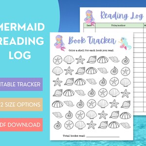 Mermaid Reading Log | Kids Reading Log | Summer Reading Tracker ...