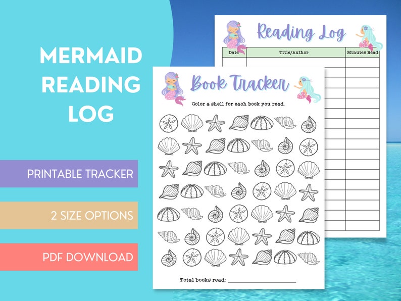 Mermaid Reading Log | Kids Reading Log | Summer Reading Tracker ...